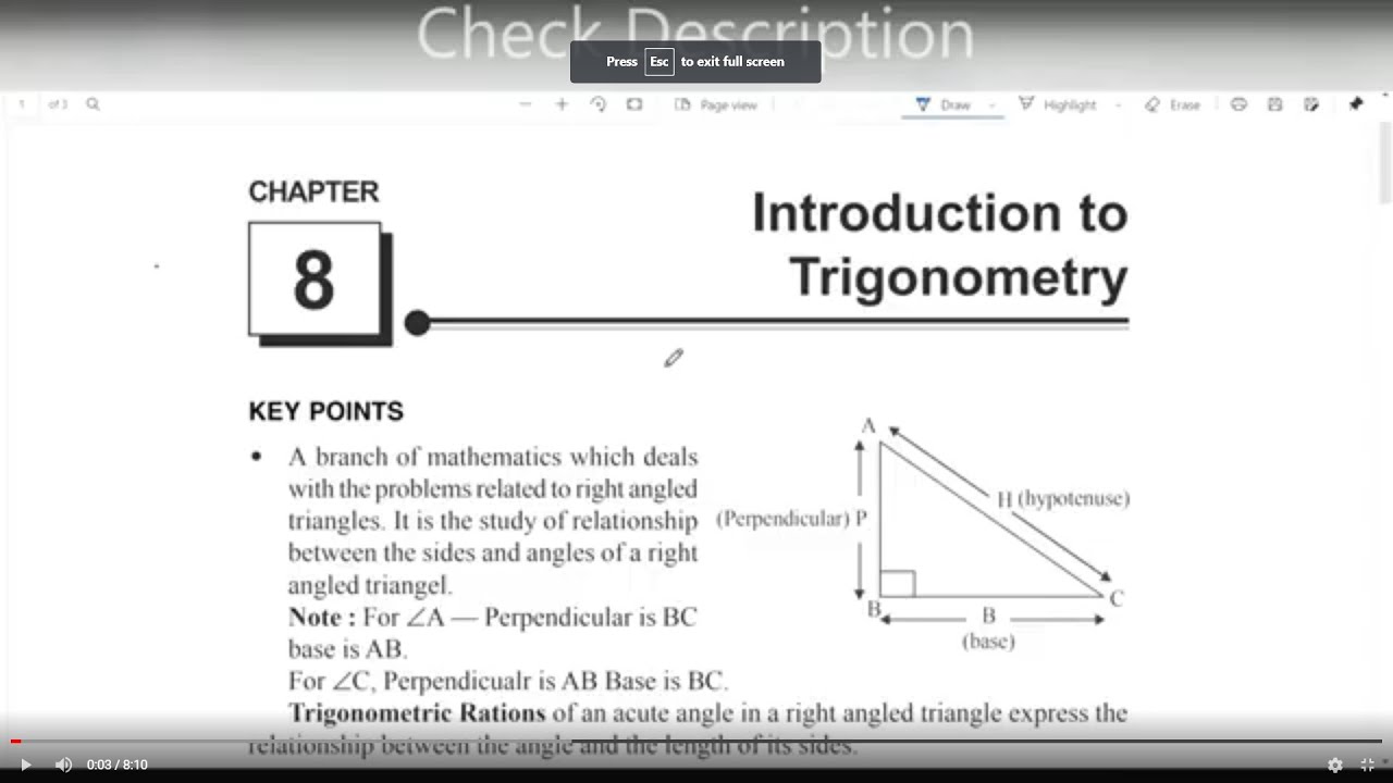 Class 10 MATHS Ch-8 Trignometry All Formulas - YouTube