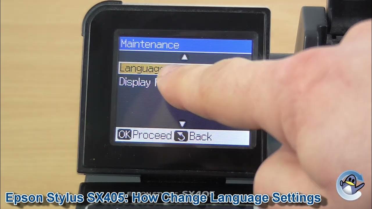 Epson Stylus SX405: How to Change the Language on Your Printer - YouTube