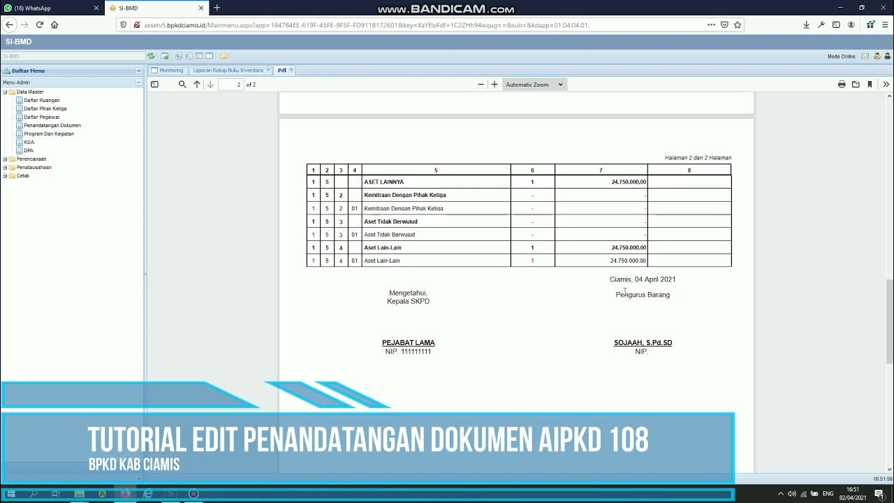 TUTORIAL EDIT PENANDATANGAN || SIPKD 108 - YouTube