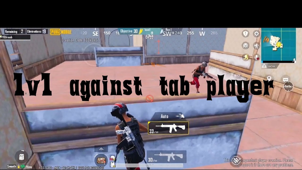 1v1 against tab,40 fps player #pubgmobile #pubg #40fps - YouTube