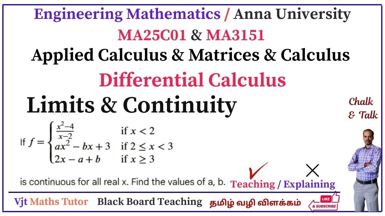 Differential Calculus | Limits and Continuity | MA25C1 | Applied ...