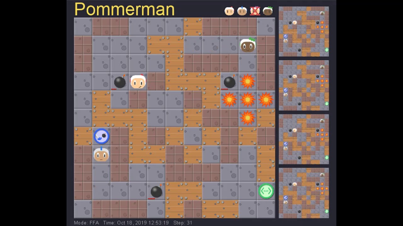 Pommerman Demo Tensorforce PPO - YouTube