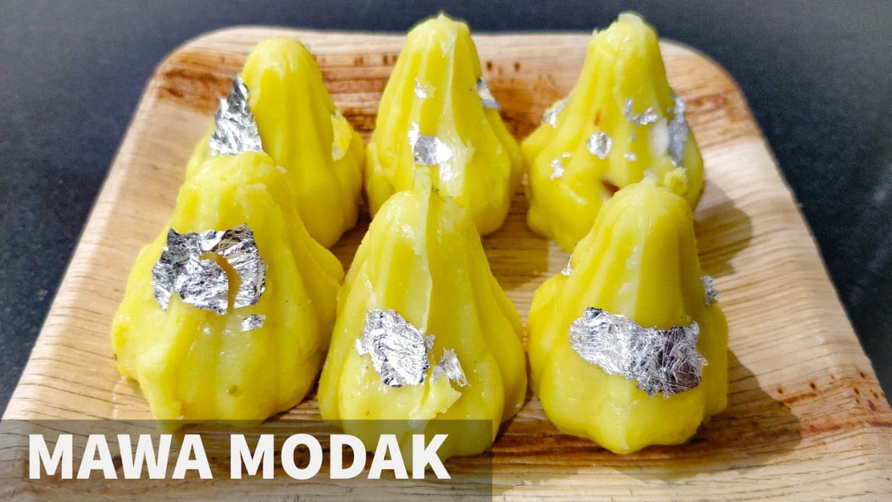 सिर्फ 10 मिनट में मावा मोदक l Khoya modak l yellow modak ,mawa ke modak ...