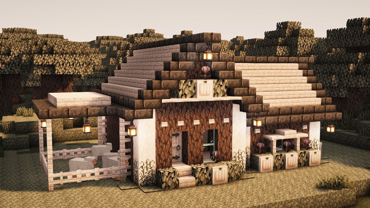 Minecraft | Cómo Construir una Casa con Madera Pálida - YouTube