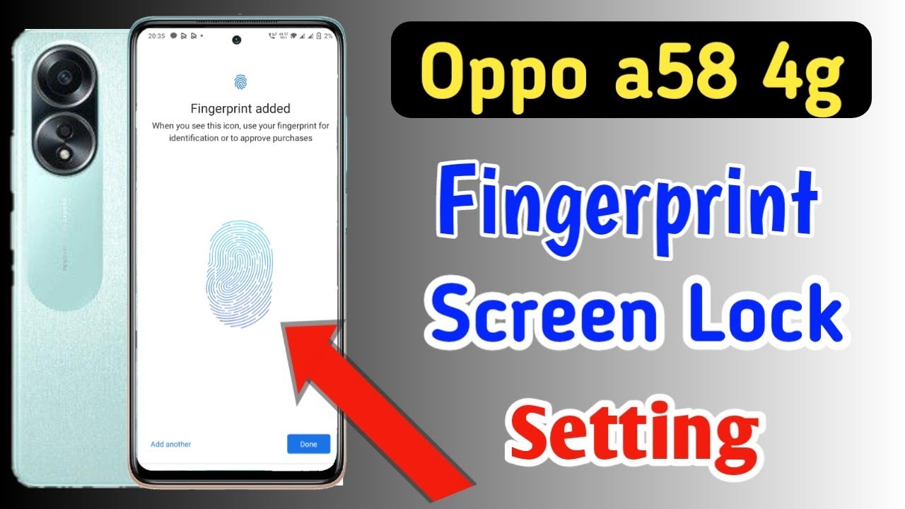 Oppo a58 4g fingerprint screen lock/Oppo a58 4g fingerprint kaise ...