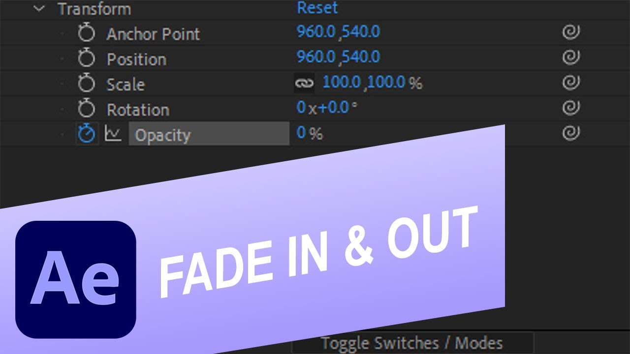 How to Fade In and Out Video in After Effects - YouTube