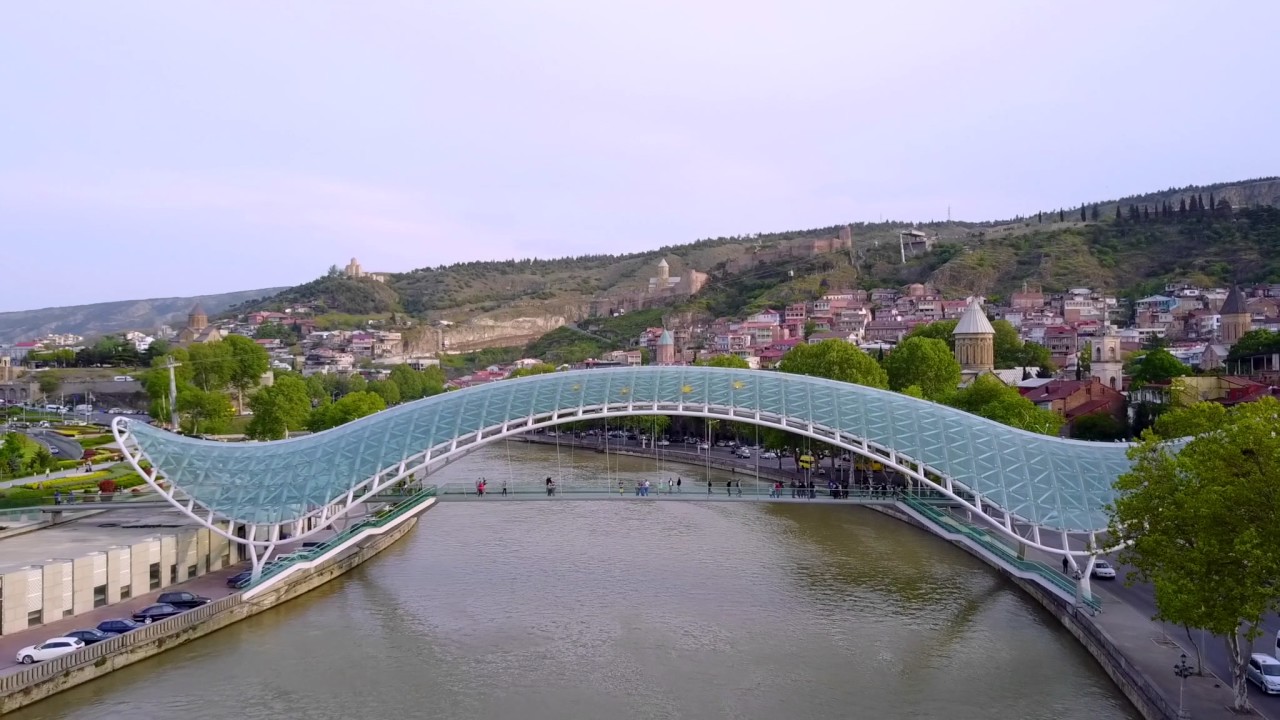 Tbilisi - Bridge of Peace (from DJI Mavic Pro) - YouTube
