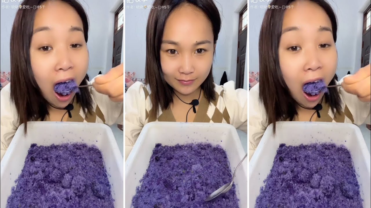 purple shaved ice eating asmr || full video - YouTube