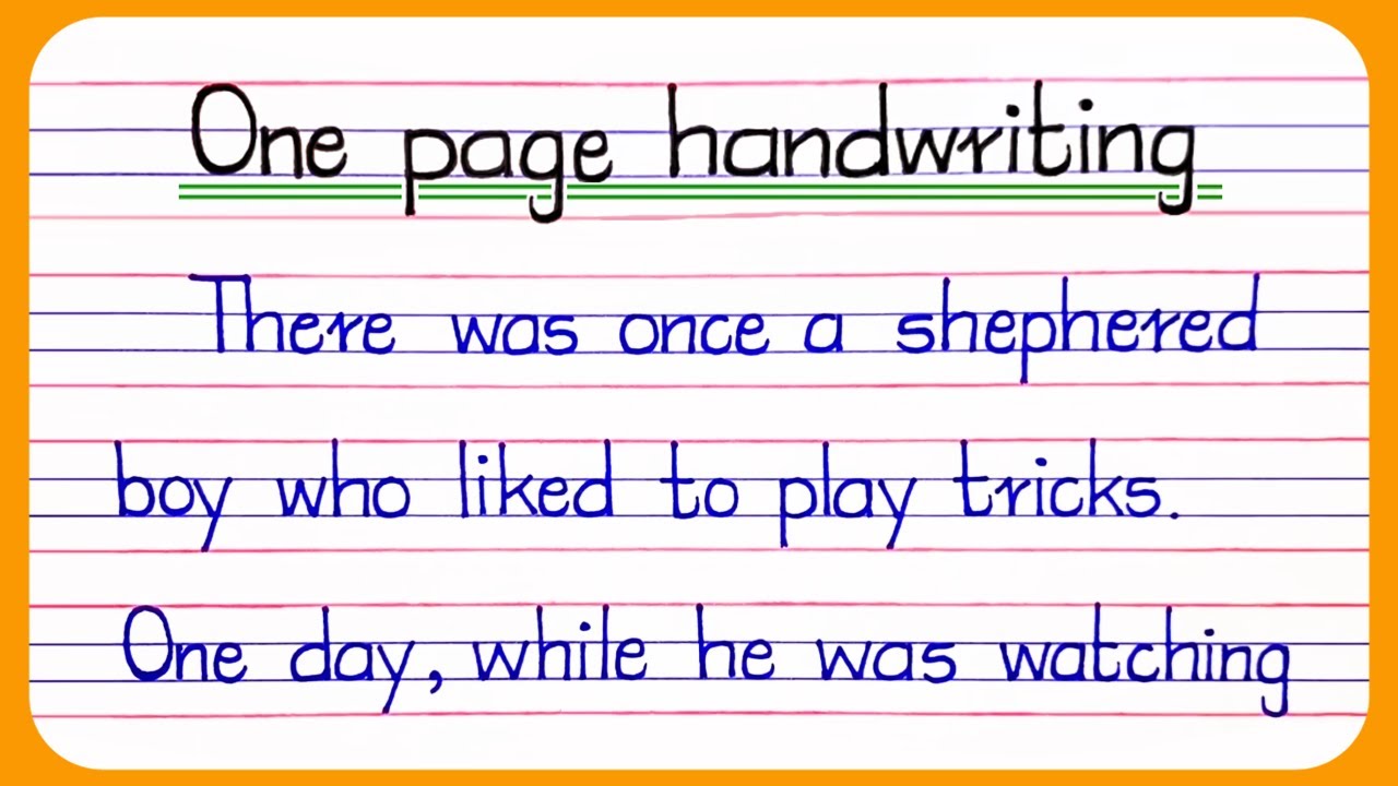 One Page English Handwriting || One page english handwriting || English ...