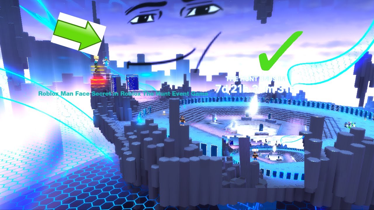 How to find the Man Face Secret in Roblox The Hunt Event Game - YouTube