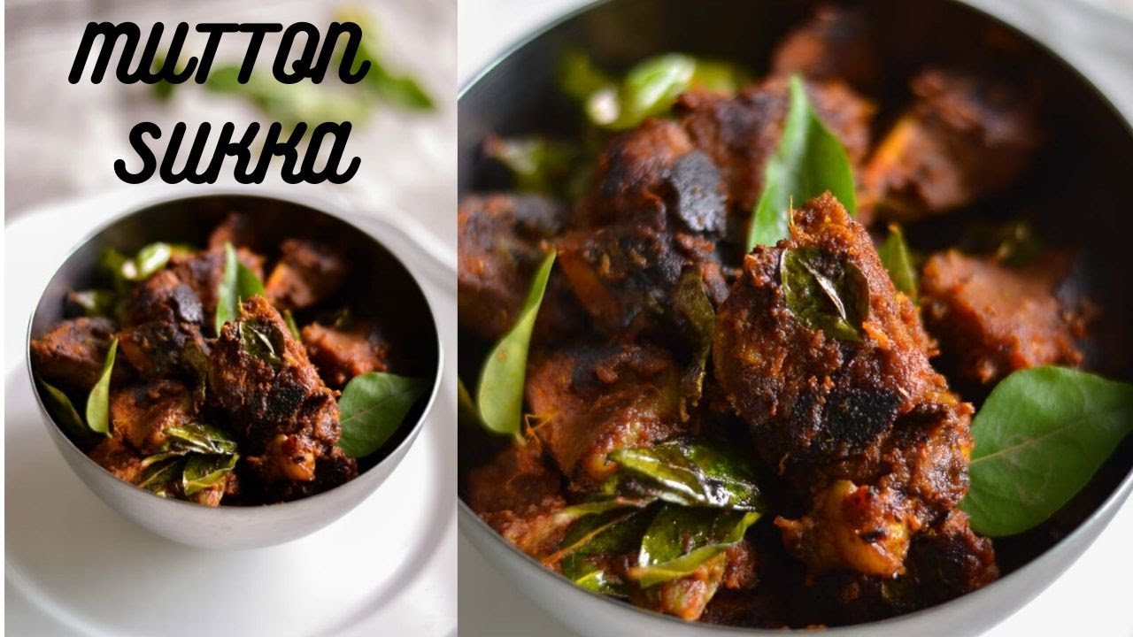 Mutton Sukka, Mutton sukka recipe made without added oil - YouTube