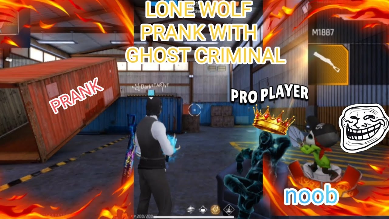 FREE FIRE PRANK WITH GHOST CRIMINAL IN LONE WOLF || PRANK IN DARKSTAR ...