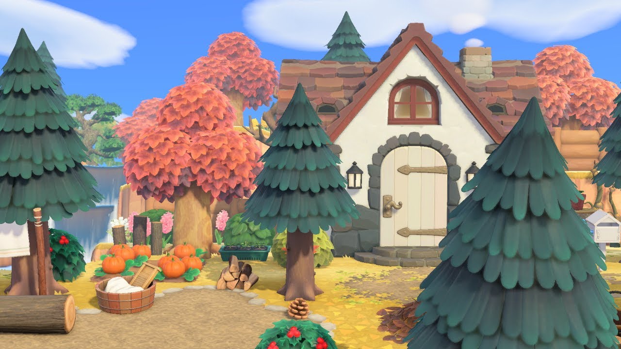 ACNH | autumn forest home exterior - YouTube