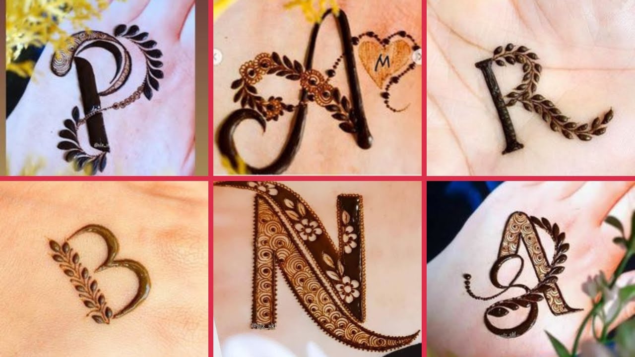 Simple and Beautiful ALPHABET mehendi designs - YouTube