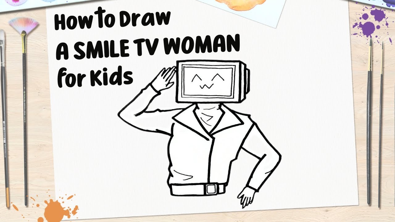 How to Draw A Smile TV Woman from Skibidi Toilet Easy Step by Step ...