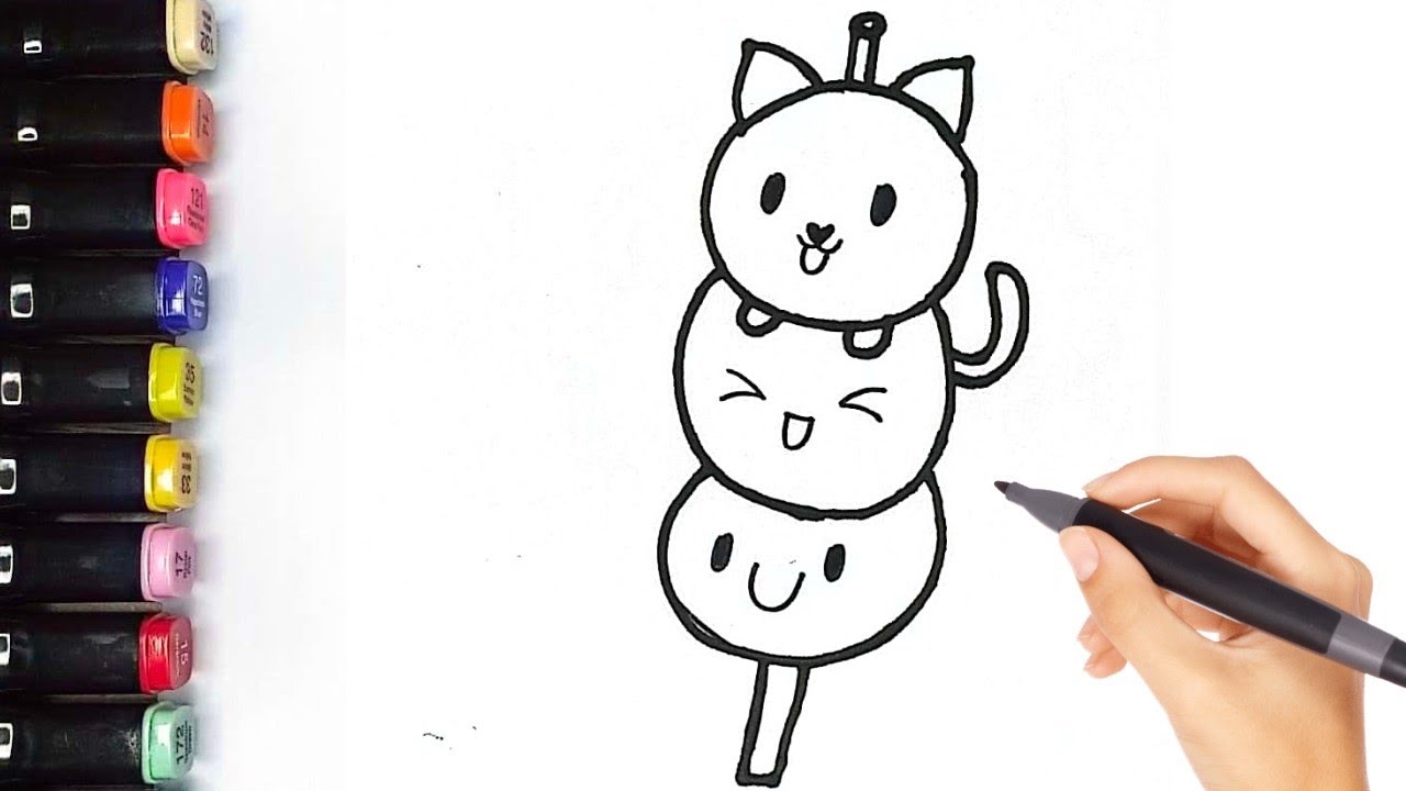 How to Draw A Cute Mochi | Easy Drawings | Drawing and Coloring for ...