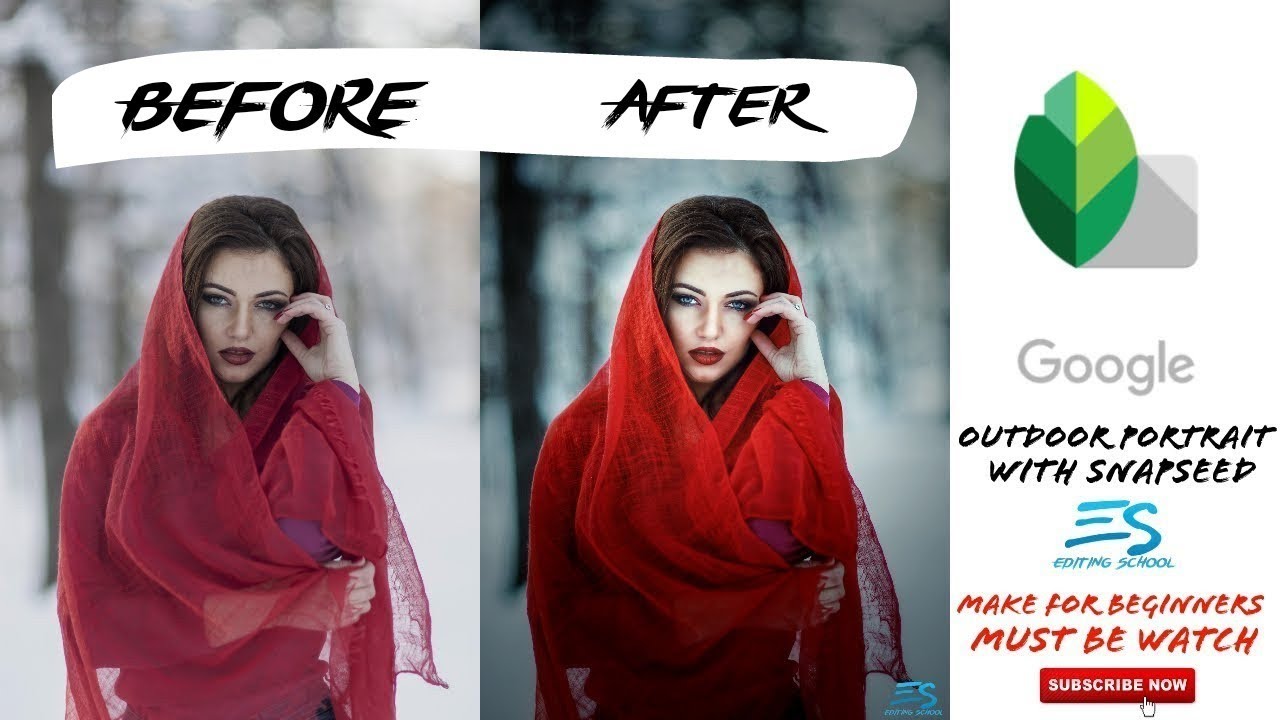 Snapseed Photo Editing Tutorial || Outdoor Portrait And Skin Retouching || Editing School - YouTube