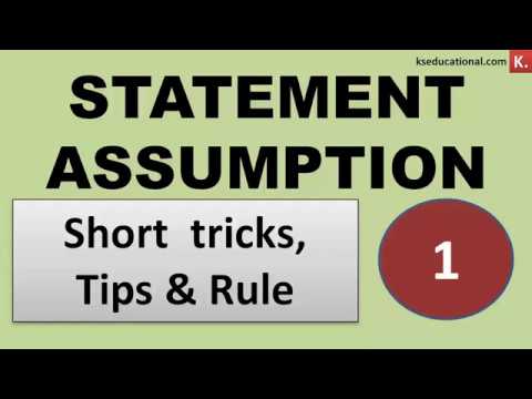 Tricks to Solve Statement and Assumptions #Class1, Rule , short tricks ...