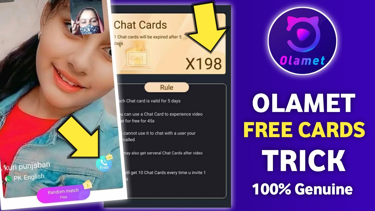How to get Free Video chat cards in Olamet app 2023 | Olamet Free cards ...
