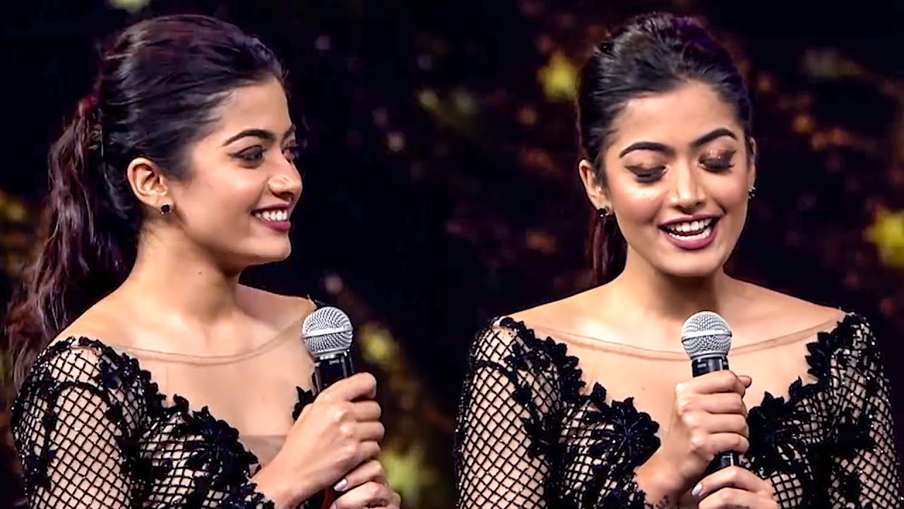 Rashmika Mandanna's Cute Speech At South Awards Show - YouTube