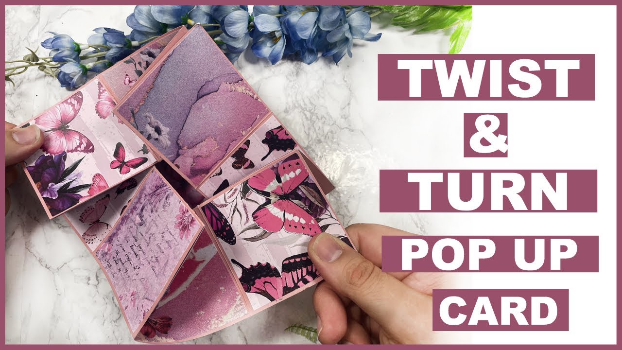 🌺🦋Easy Twist and Turn Pop Up Card | Interactive junk journal 3D card ...