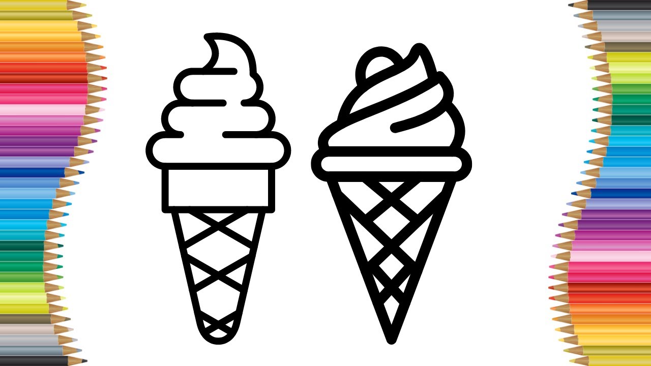 Ice Cream Drawing and Colouring | How to Draw two Ice Creams Step by ...
