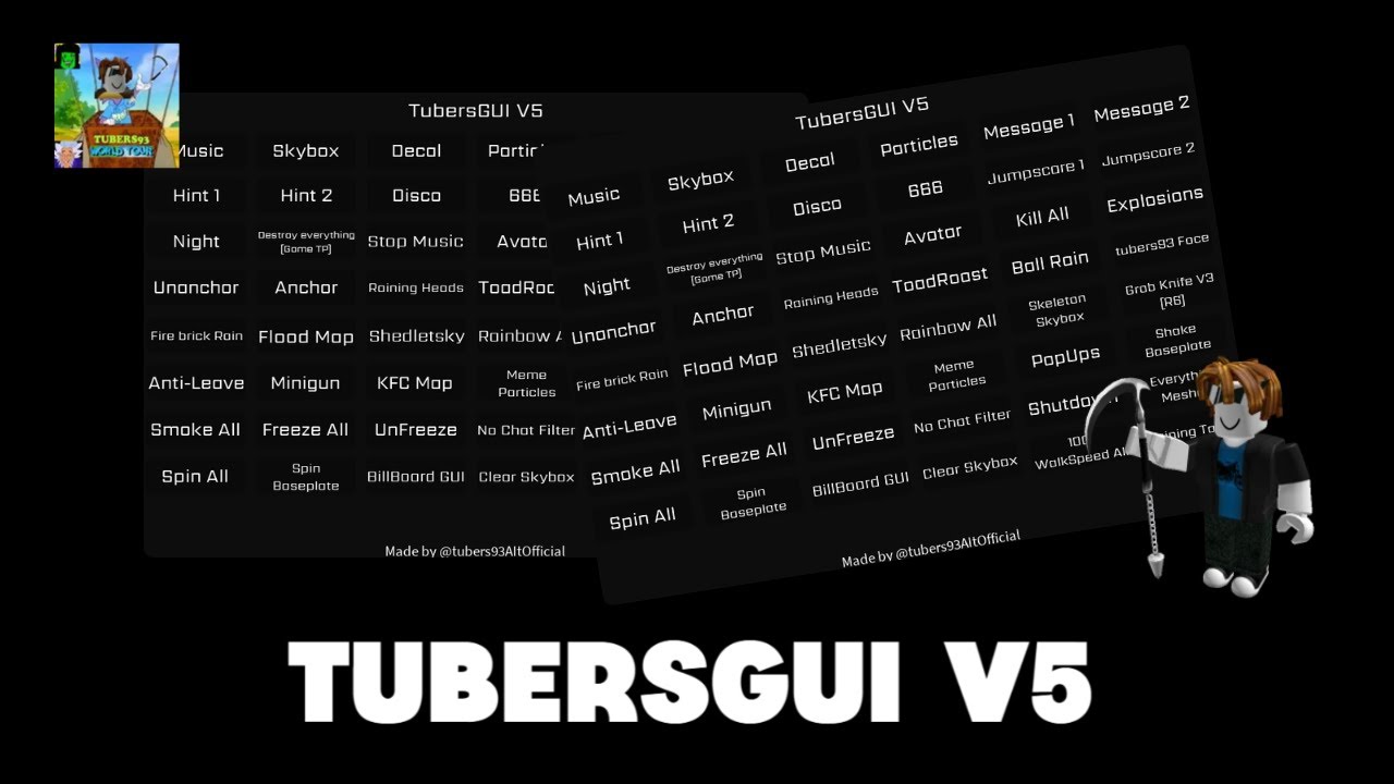 Roblox TubersGUI V5 Showcase - YouTube