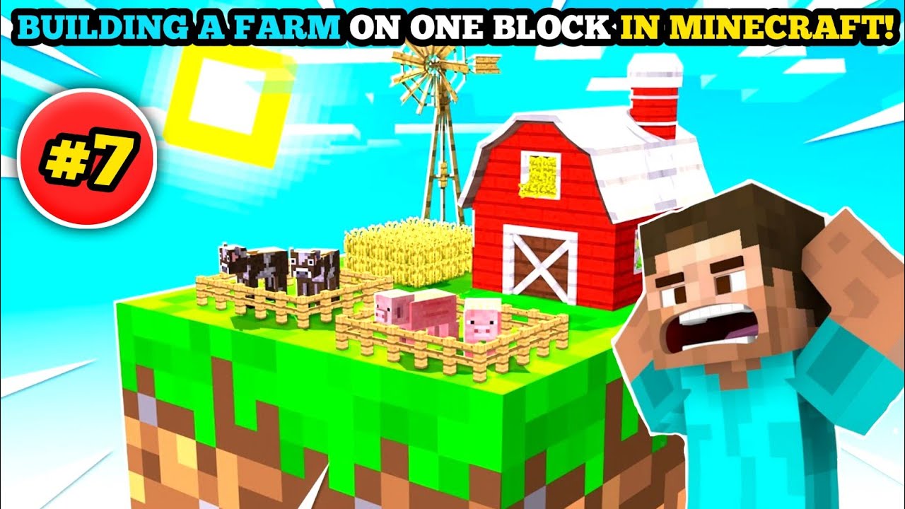 BUILDING A FARM ON ONE BLOCK IN MINECRAFT! - YouTube