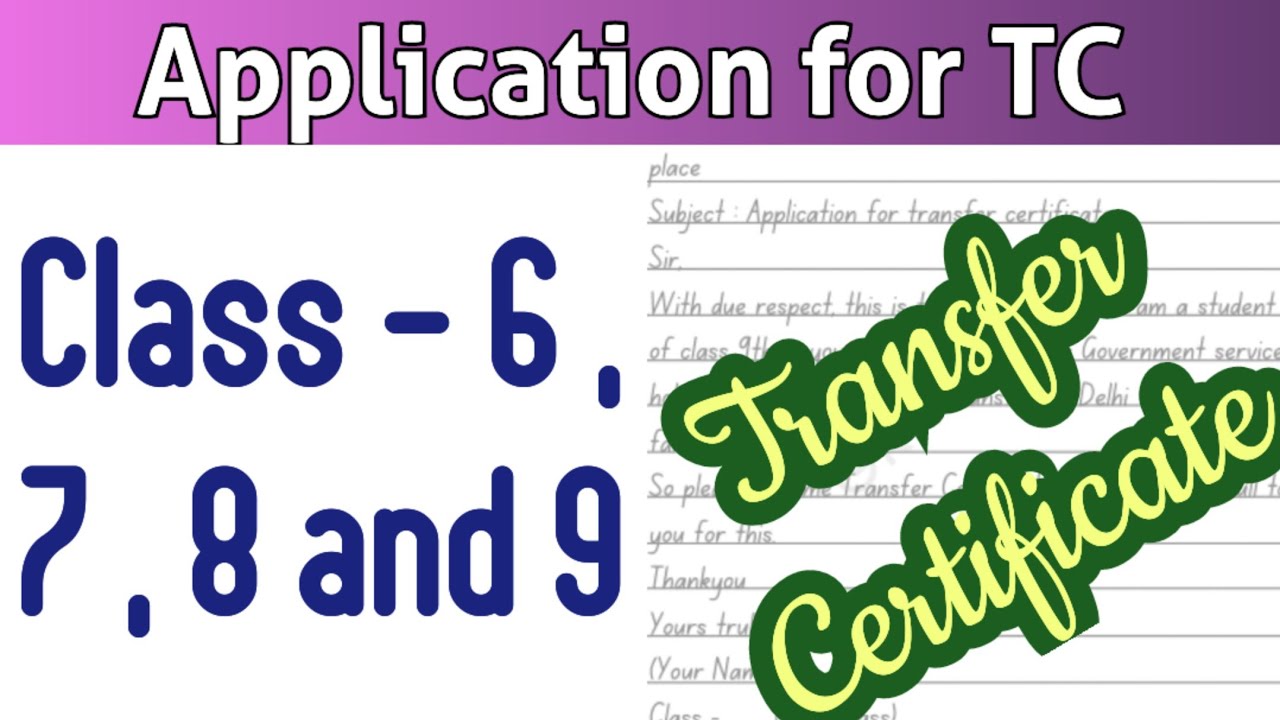 Application For Transfer Certificate | How to Write an Application for ...