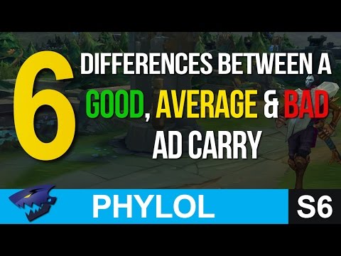 6 differences between a GOOD, AVERAGE & BAD AD CARRY - League of Legends