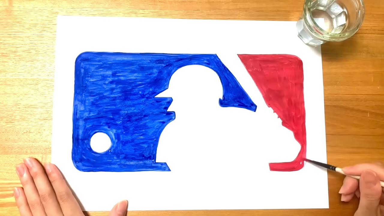 How to paint MLB [Mejor league baseball] logo - YouTube