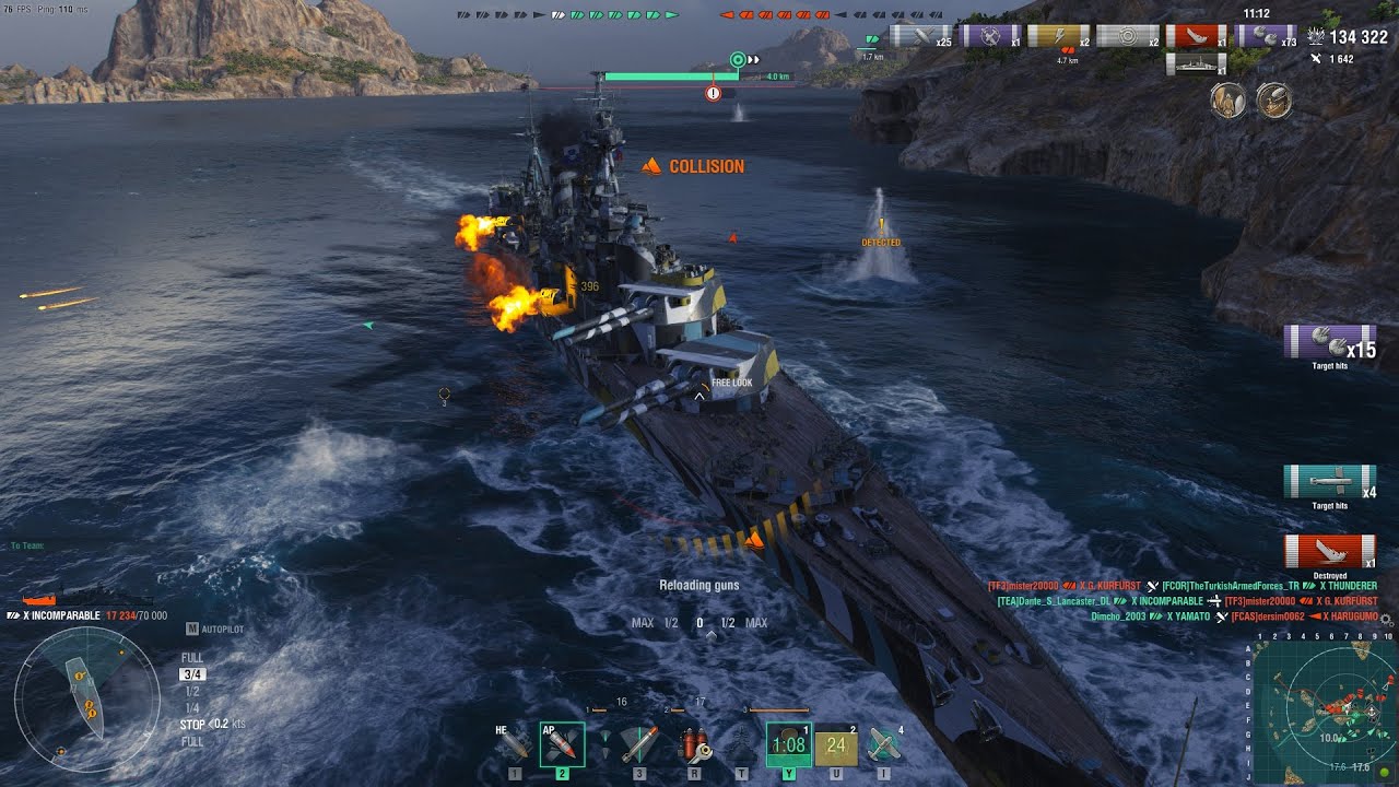 World of Warships - Dirigible Derby with HMS Incomparable Gameplay Max ...