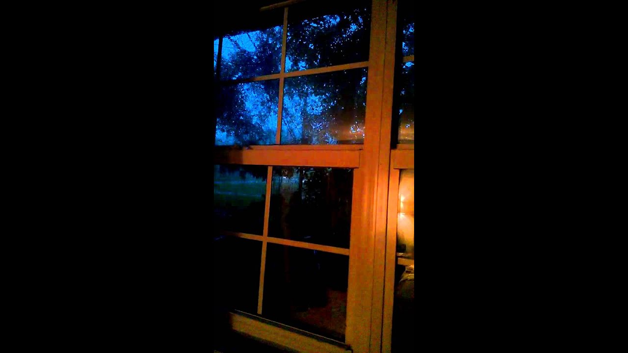 wind and lightning outside the window - YouTube