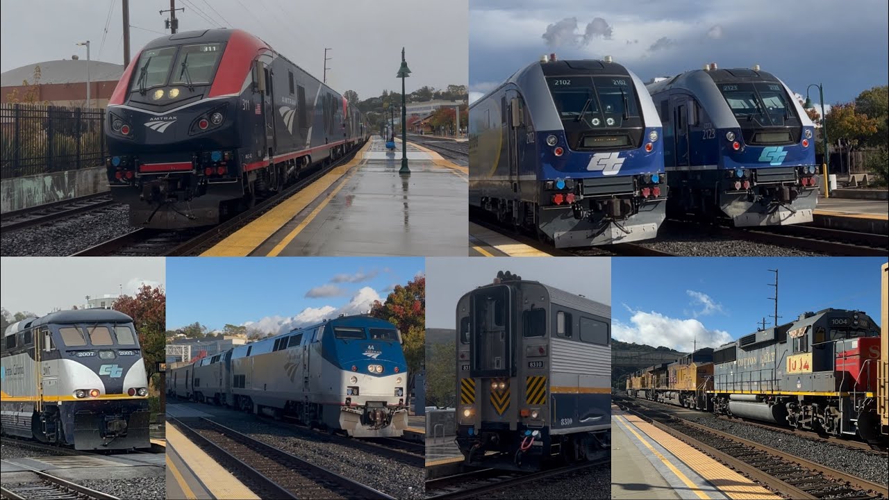 Amtrak & Union Pacific Trains at Martinez Veterans Day Ft GP60 1004 ...