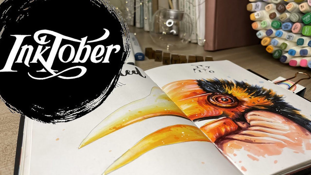 INKTOBER 2023 - Day 17 // Sketching with Markers - YouTube