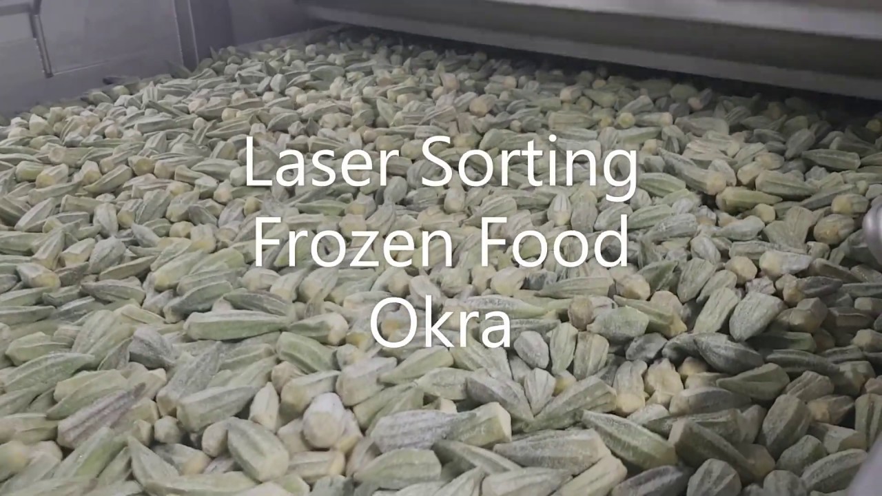 Ventus Laser Sorter on frozen Okra - YouTube