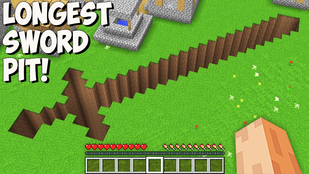 I found THE DEEPEST UNDERGROUND SWORD PIT in Minecraft! This is THE ...