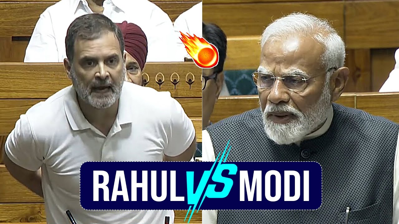 Heated Argument Between PM Narendra Modi And Rahul Gandhi In Lok Sabha ...