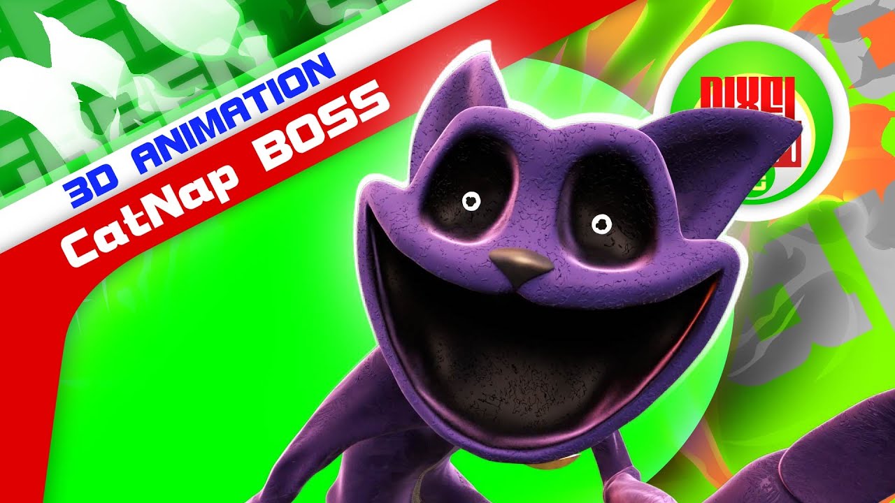 Green Screen CatNap BOSS Poppy Playtime 3D Animation PixelBoomCG - YouTube