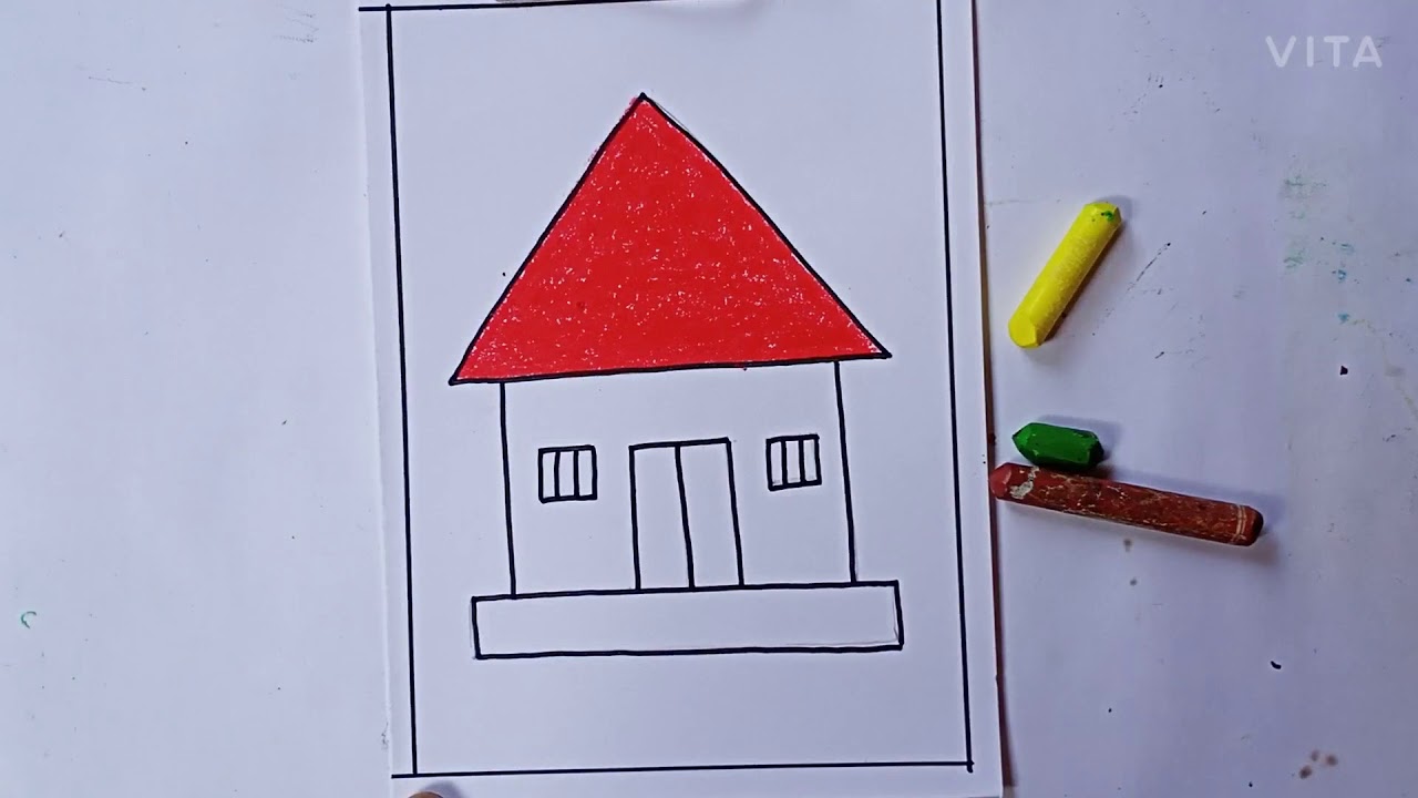 How to draw a little house - YouTube