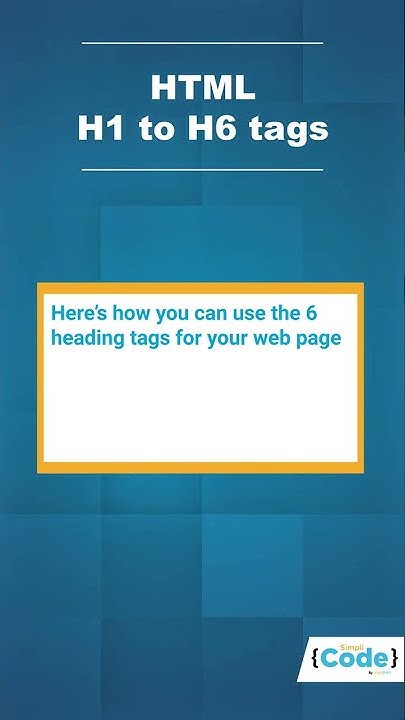 H1 to H6 Tags in HTML | Heading Tags in HTML | HTML Header Tag In One Minute | #Shorts ...