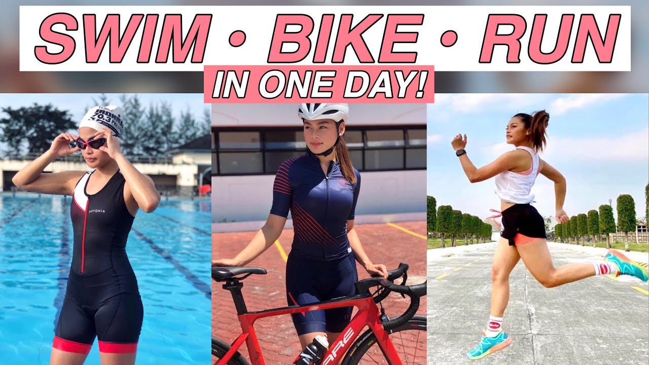 SWIM, BIKE & RUN IN ONE DAY | WAIT FOR IT HAHAHA by Aira Lopez - YouTube