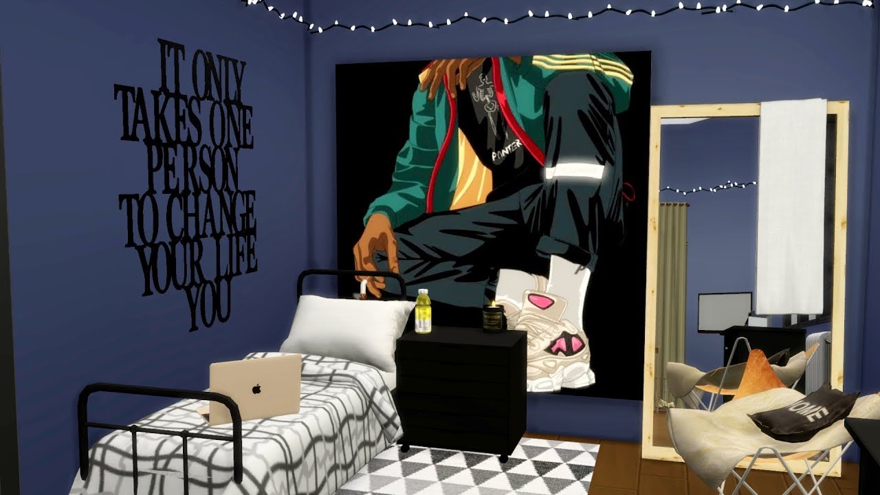 The Sims 4 | Teenage Boy's Room | Room Build/Speed Build - YouTube