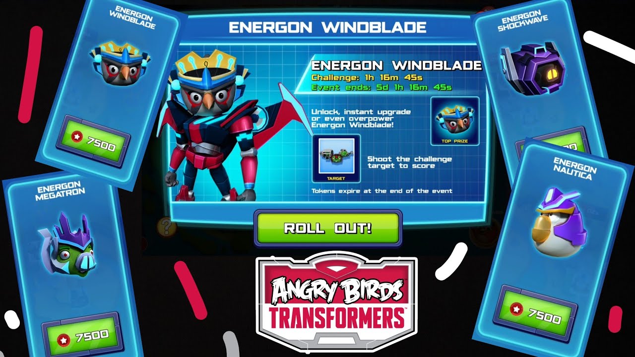 "Energized" Characters, Energon Windblade event | Angry Birds ...