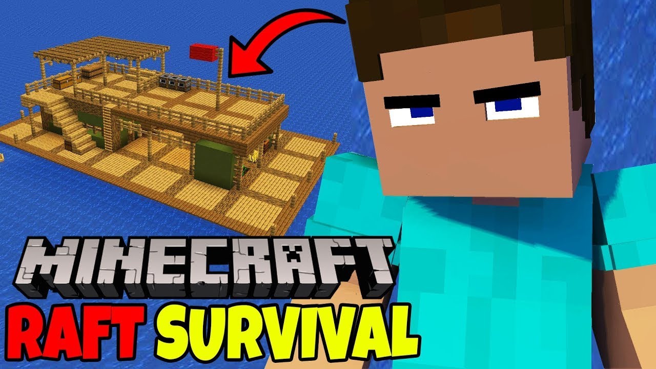 Minecraft, But I'm STRANDED on a RAFT in the Ocean! - YouTube
