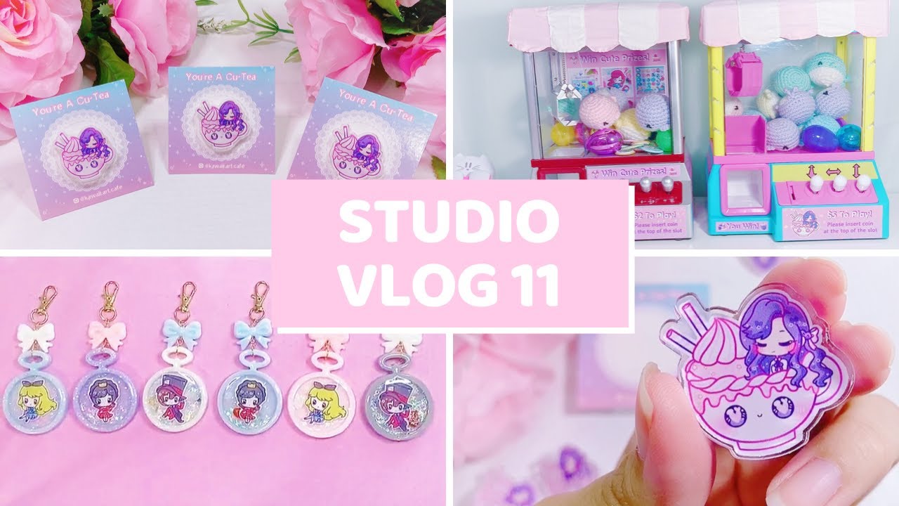 Studio Vlog 11: Sticker Mule Pins, Resin Shakers, & A Kawaii Claw ...