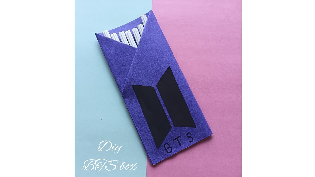 DIY BTS box/diy BTS pencil box/diy BTS craft/paper craft - YouTube