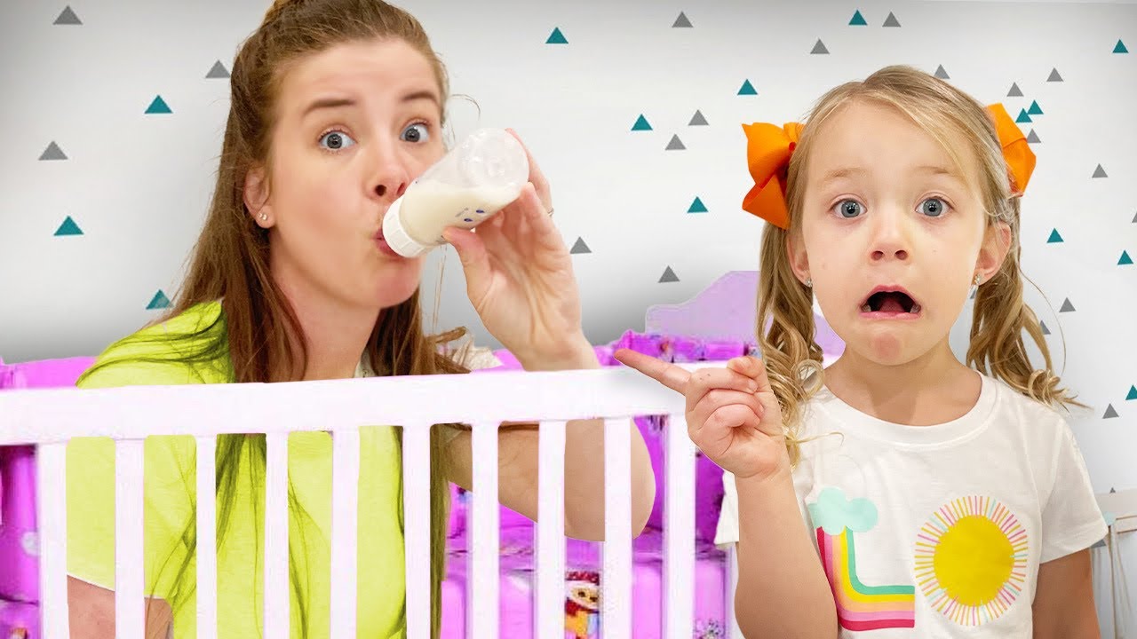 Mom Turns Into a Baby! Levi and Ivy Take Care of Her! - YouTube