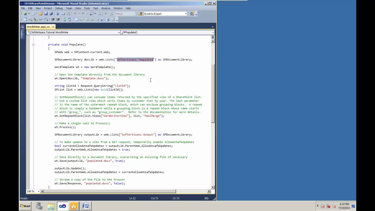 SharePoint Mail Merge with OfficeWriter - YouTube