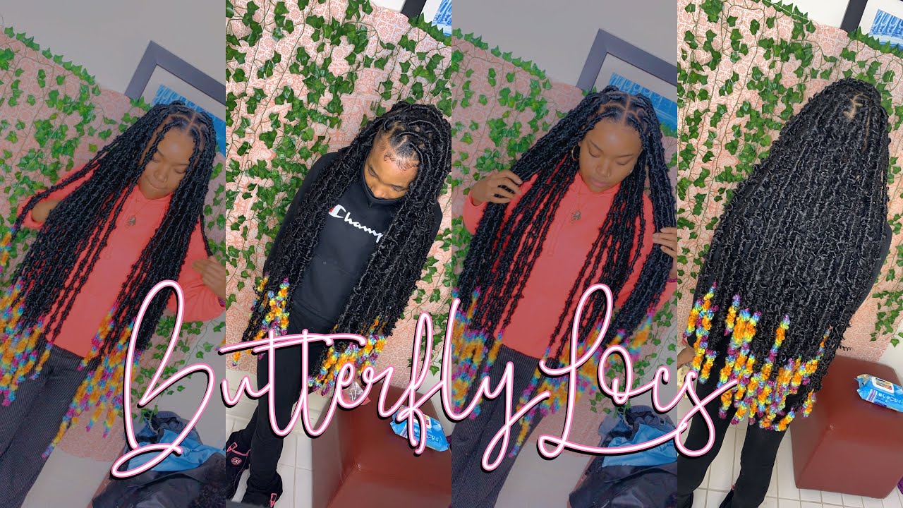 Butterfly Locs Tutorial | Rainbow Edition🦋 | BADKAE - YouTube